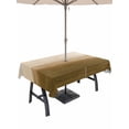 Abstract Ocean Rectangle Outdoor Tablecloth with Umbrella Hole Brown ...
