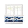Abstract Ocean Rough Sea Short Blackout Curtains 24 Inch Long,Marine ...