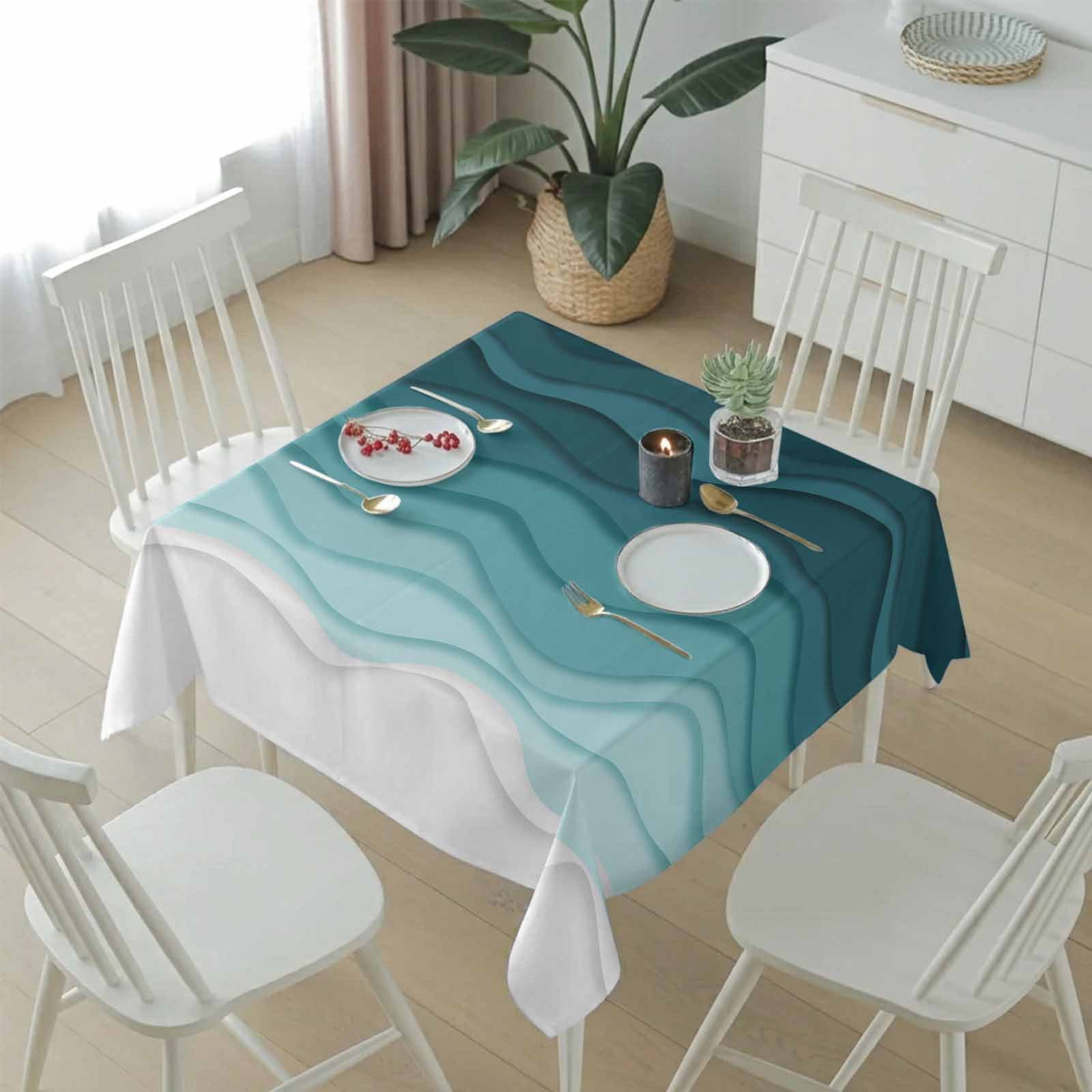 Abstract Ocean Sea Wave Water Ripple Table Cloth 60x60in, Waterproof ...