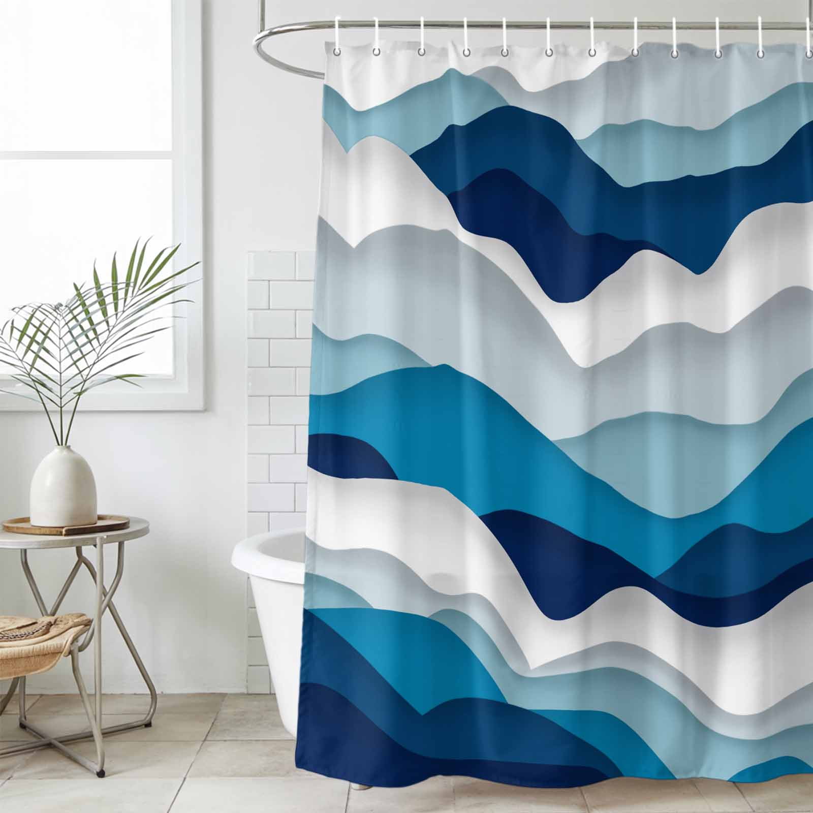 Abstract Ocean Sea Waves Shower Curtain with Rustproof Grommets ...
