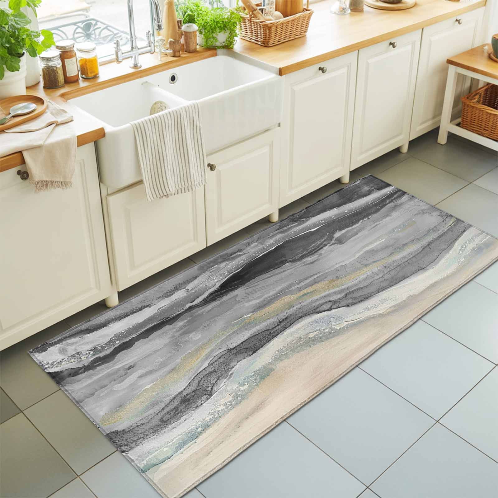 Abstract Ocean Seaside Ombre Art Rectangle Rug 2'x6' Coastal Beach Sea ...