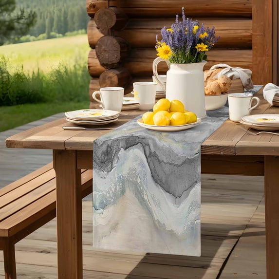 Abstract Ocean Seaside Ombre Art Table Runner 70 Inch Long Coastal ...