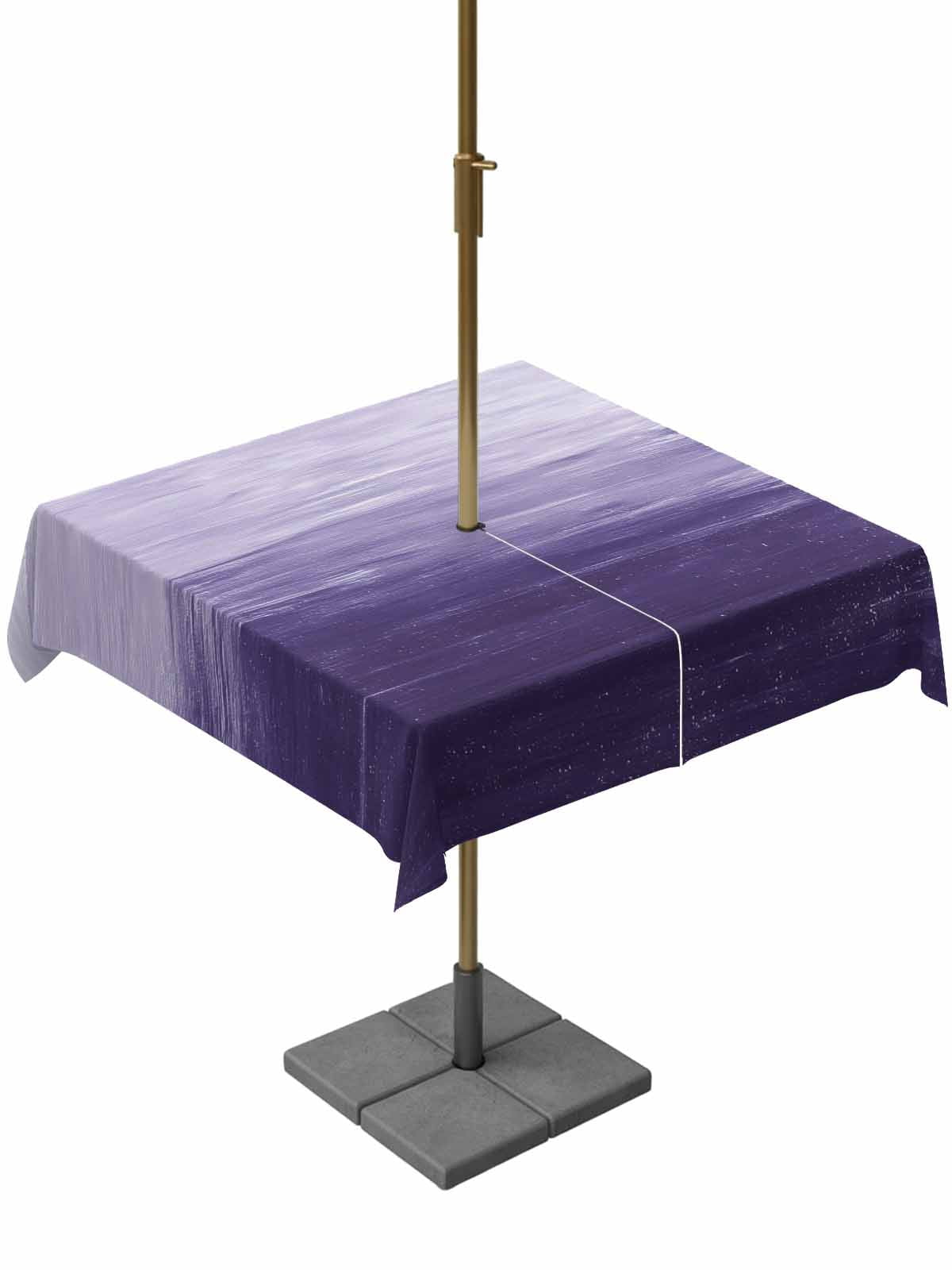 Abstract Ocean Square Outdoor Tablecloth with Umbrella Hole Purple ...