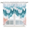 Abstract Ocean Swag Curtain Valance for Window 2 Panels Wave Orange ...