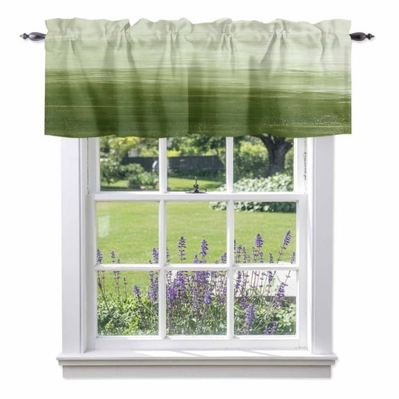 Abstract Ocean Valances for Windows, Green Gradient Oil Painting ...