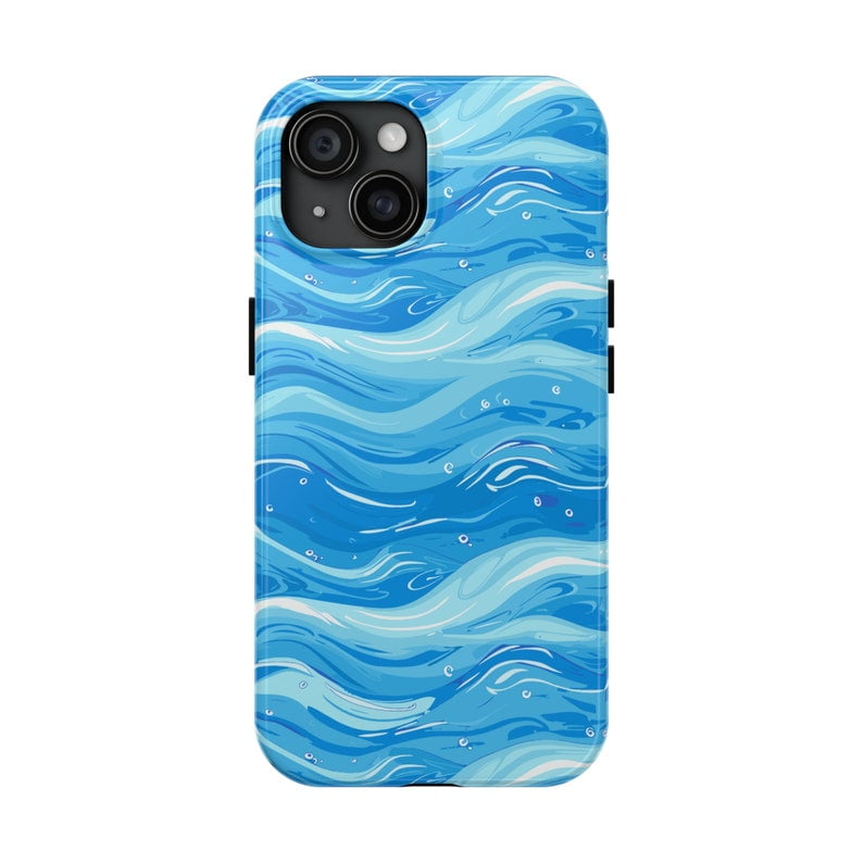 Abstract Ocean Wave Blue Summer Phone Case for iPhone 11 12 13 14 15 16 ...
