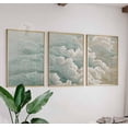 Abstract Ocean Wave Coastal Decor Art Set 3 Unframed Paper Print 16x24 ...