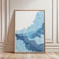 Abstract Ocean Wave Line Art Surf Inspired Modern Coastal Home Decor ...