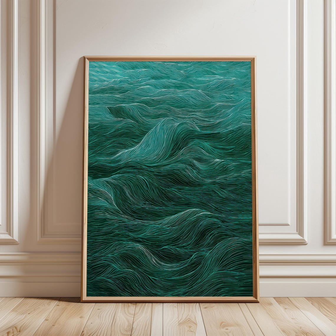 Abstract Ocean Wave Pattern Japanese Style Sea Detailed Line ...