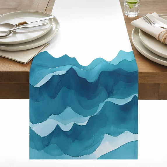 Abstract Ocean Wave Table Runner 13x36 inch Minimalist Art ...