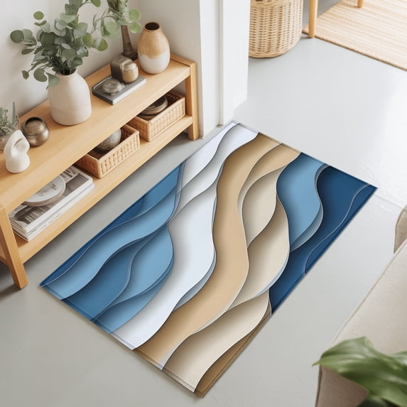 Abstract Ocean Wave Water Ripple Rectangle Area Rug 2x3ft,Living Room ...
