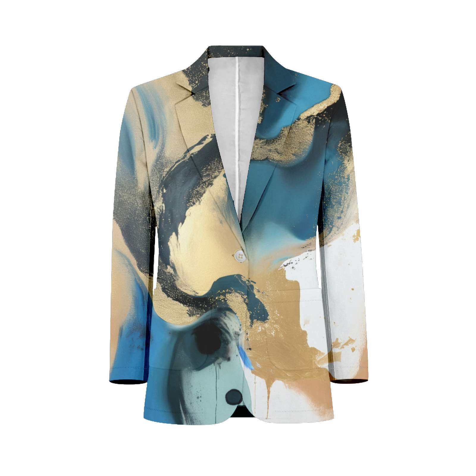 Abstract Ocean Waves Art Print Customized Men's Suits full man Shawl ...