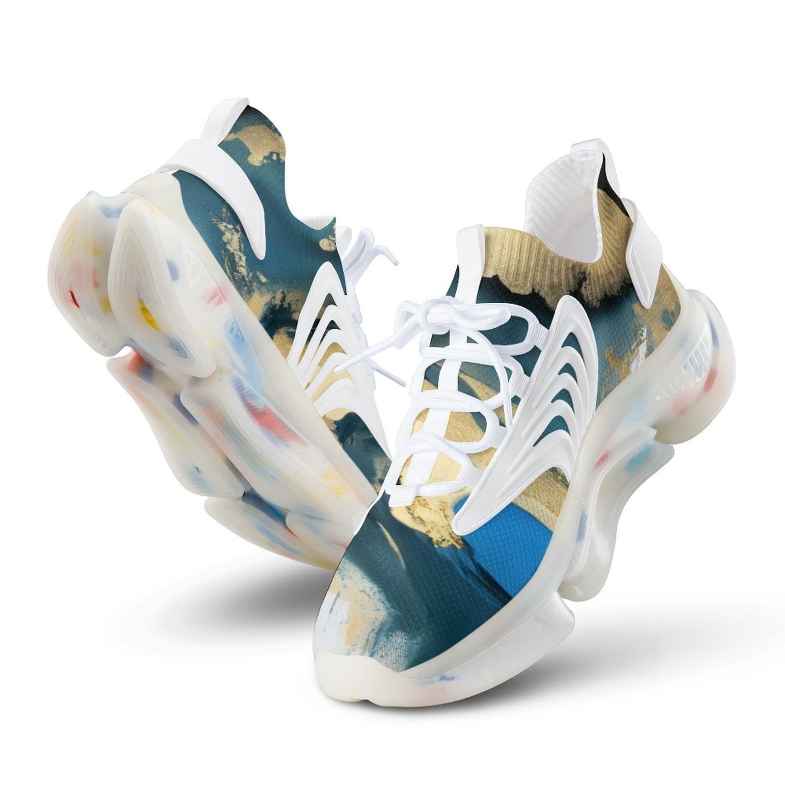 Abstract Ocean Waves Art Print Walking Shoes for Men Woman Lightweight ...
