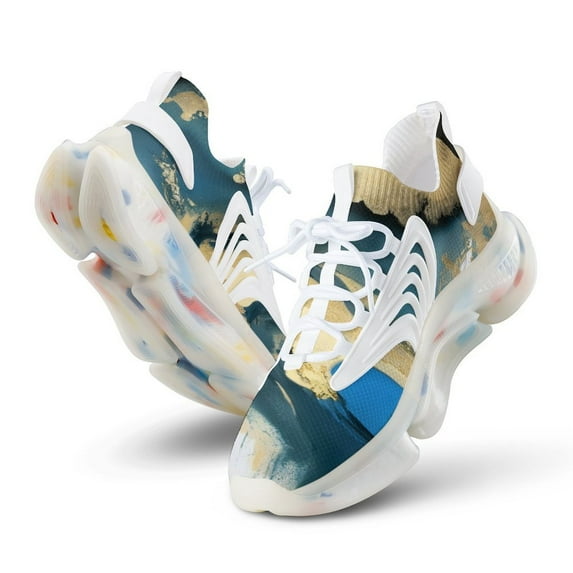 Abstract Ocean Waves Art Print Walking Shoes for Men Woman Lightweight ...