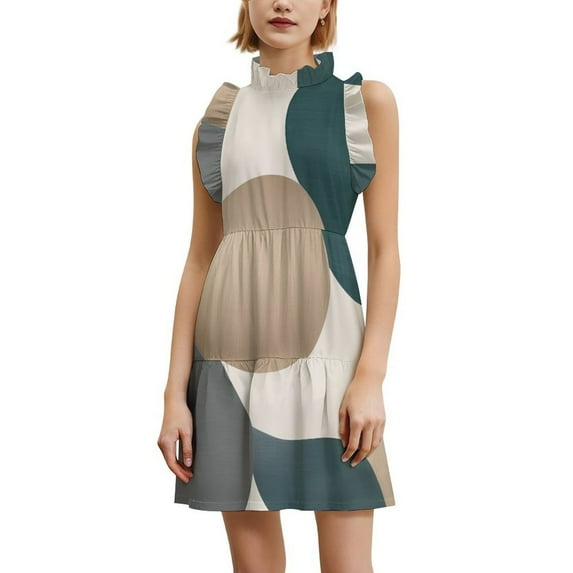 Abstract Ocean Waves Art Print Women's Fashion Casual Dress Summer ...