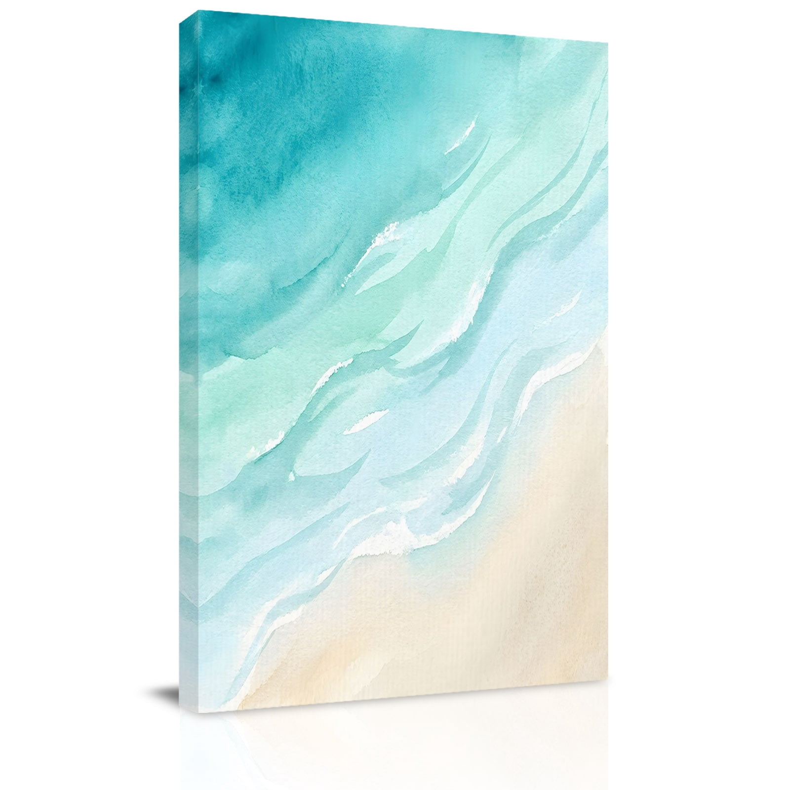 Abstract Ocean Waves Canvas Wall Art for Living Room, Coastal Modern ...