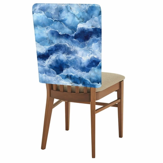 Abstract Ocean Waves Chair Back Covers Set of 6 Blue Marble Texture ...