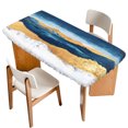 Abstract Ocean Waves Fitted Rectangle Tablecloth 24" x 50" Gradient ...