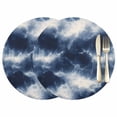 Abstract Ocean Waves Leather Placemats Set of 2, 15 Inch, Dark Blue ...