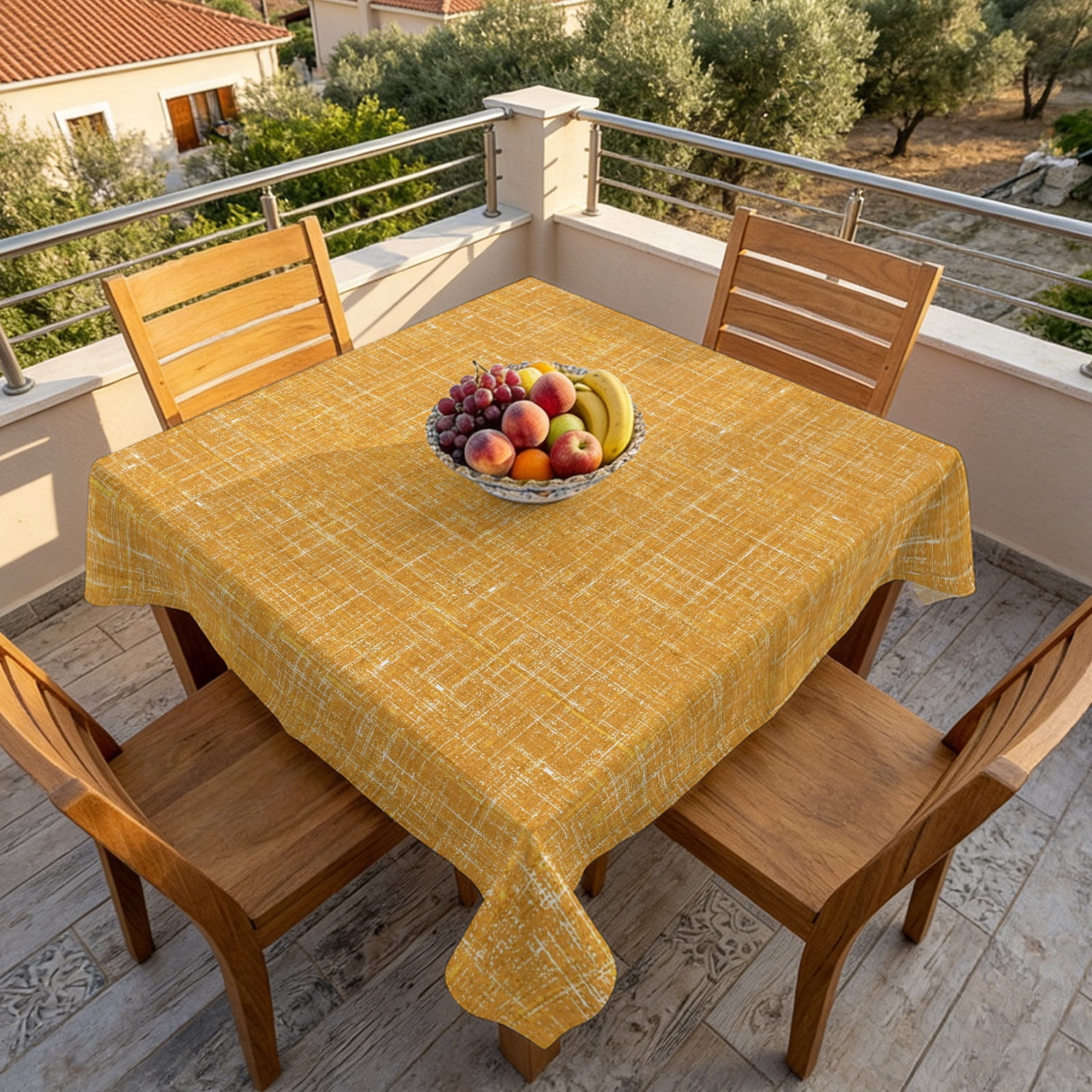 Abstract Ochre Southwestern Table Cloth 60x60in, Waterproof Square ...