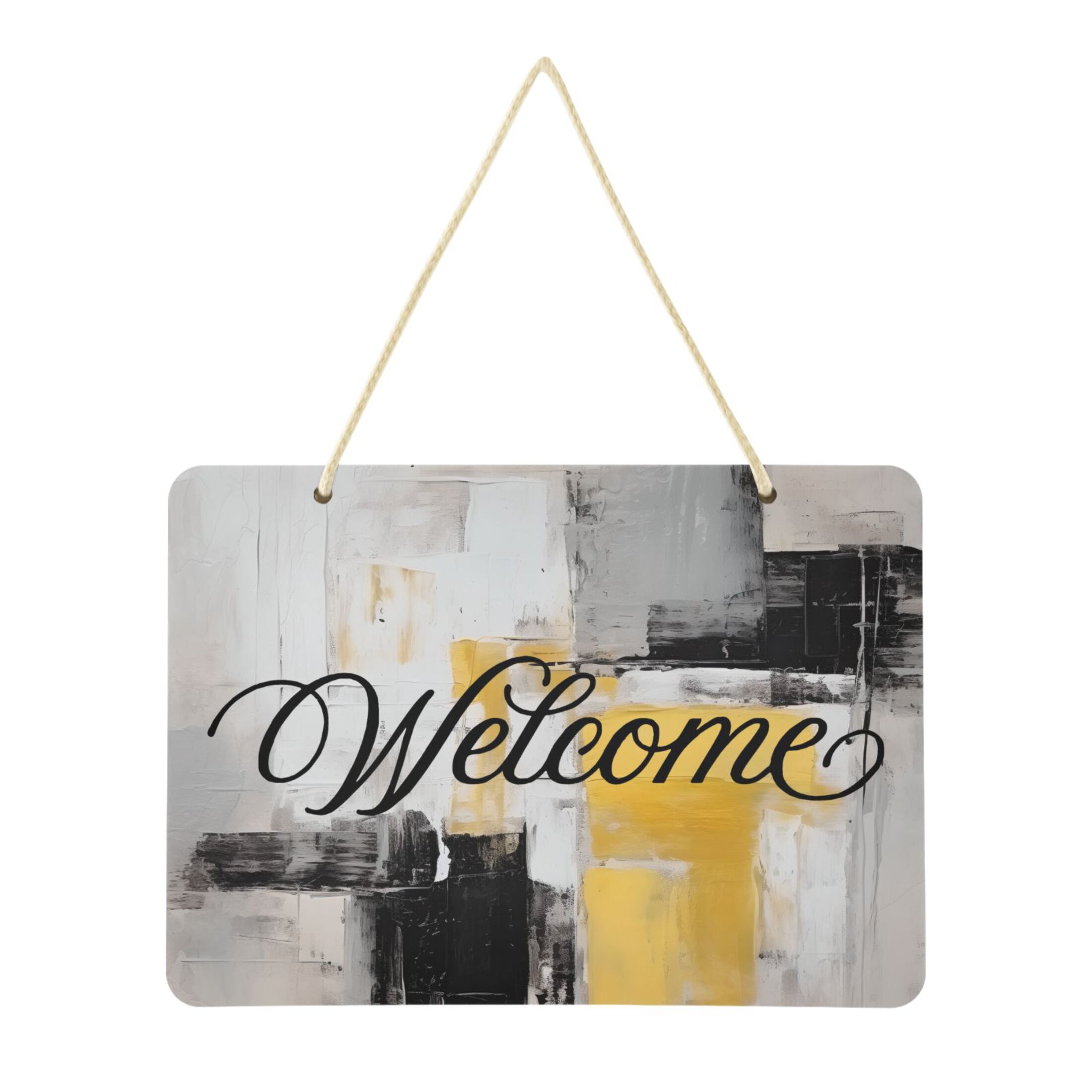 Abstract Oil Canvas Painting Welcome Sign Front Door PVC 14x10 inch ...