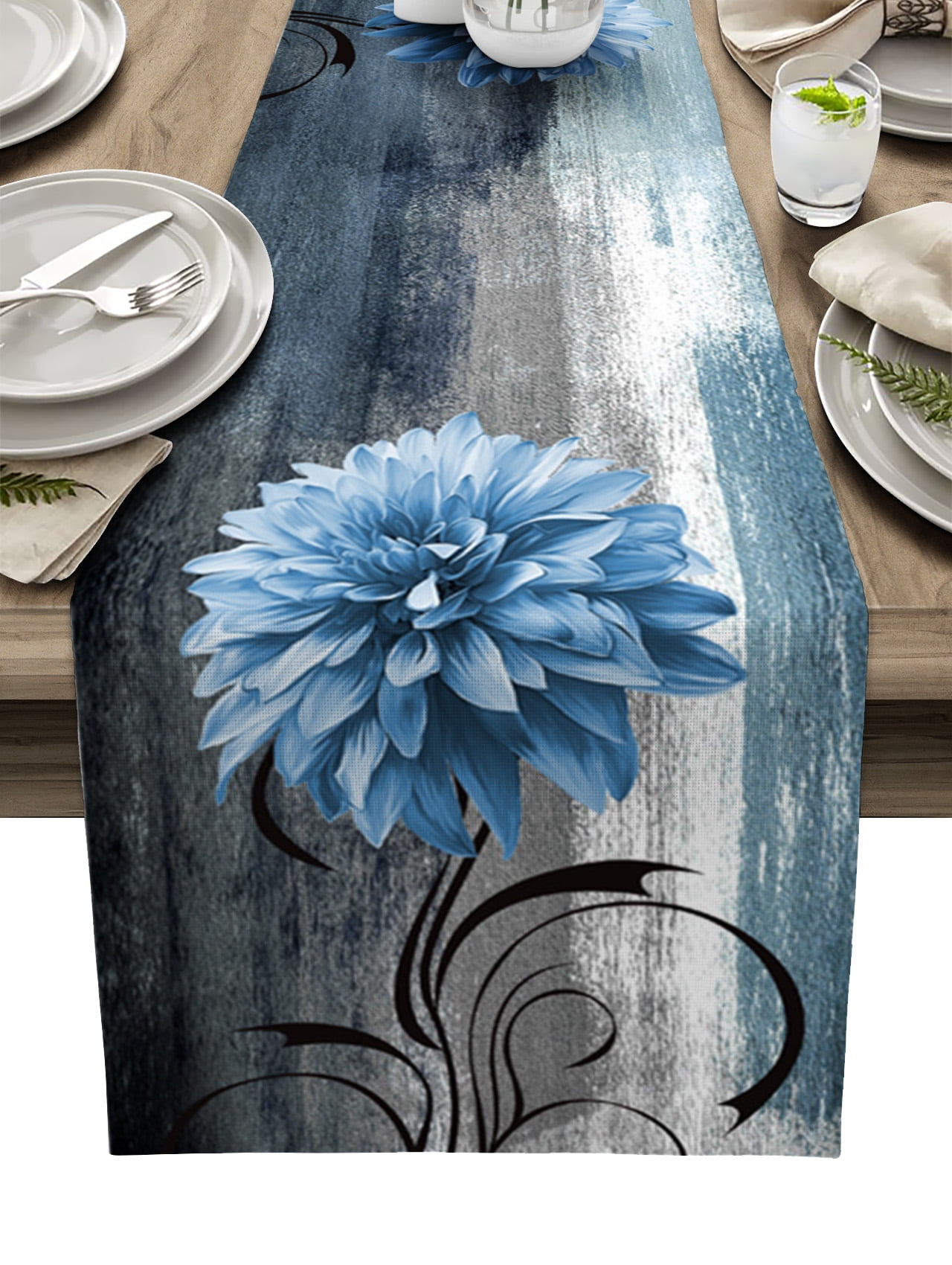 Abstract Oil Painting Art Dining Table Runner Country r Anti-stain ...