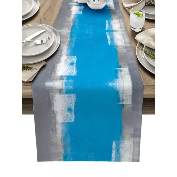Abstract Oil Painting Art Dining Table Runner Country r Anti-stain ...