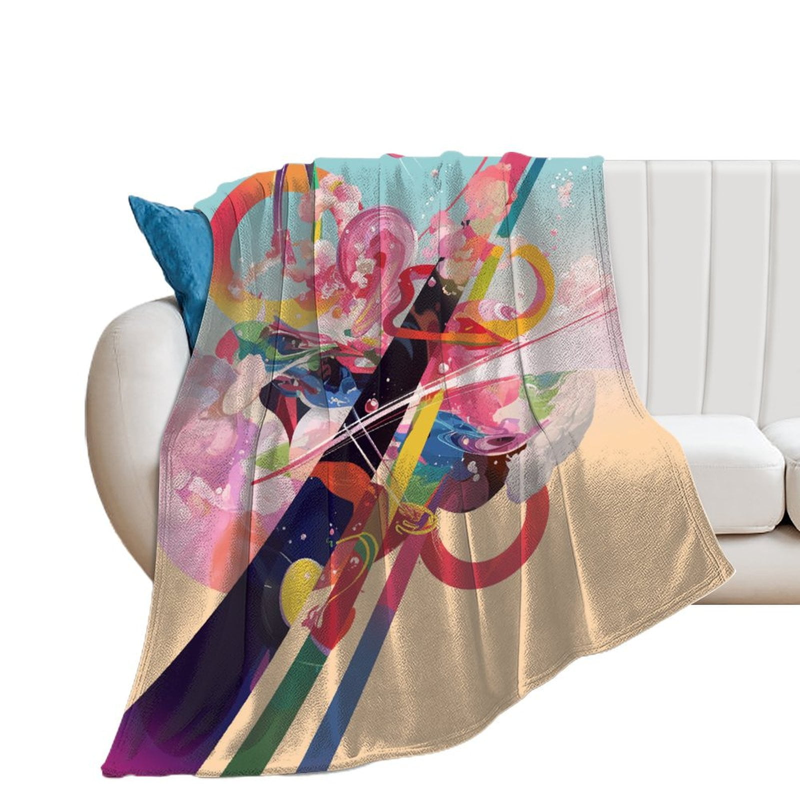 Abstract Oil Painting Blanket Lightweight Cozy Couch Bed Super Soft And ...