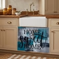 Abstract Oil Painting Cabinet Curtains 28"W x 35L, Modern Steel Blue ...