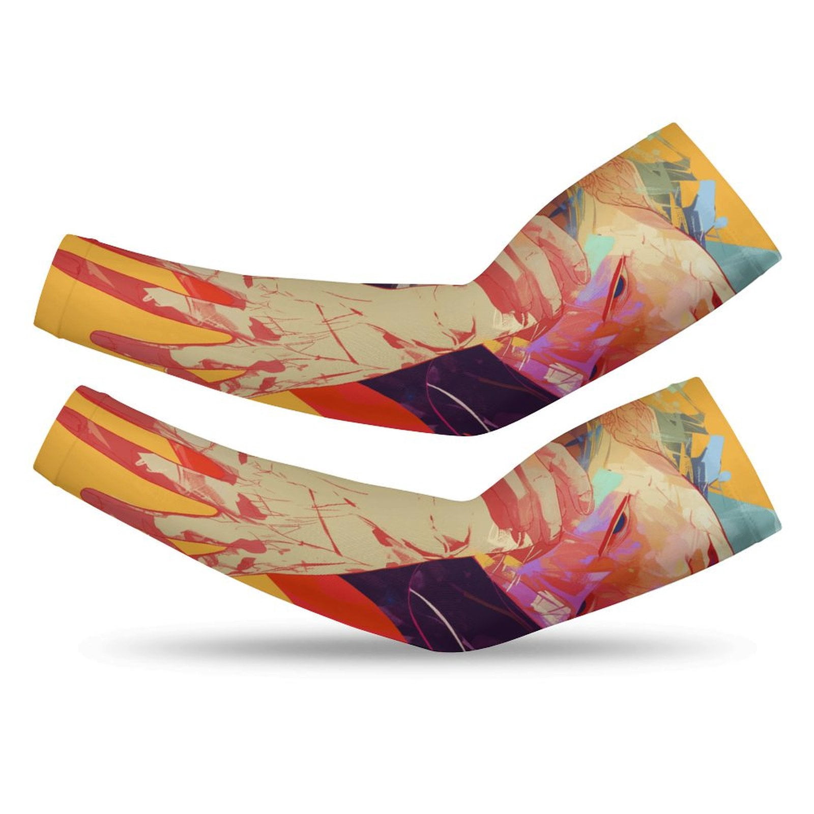 Abstract Oil Painting Cooling Arm Sleeves For Men & Women Sunscreen Arm ...