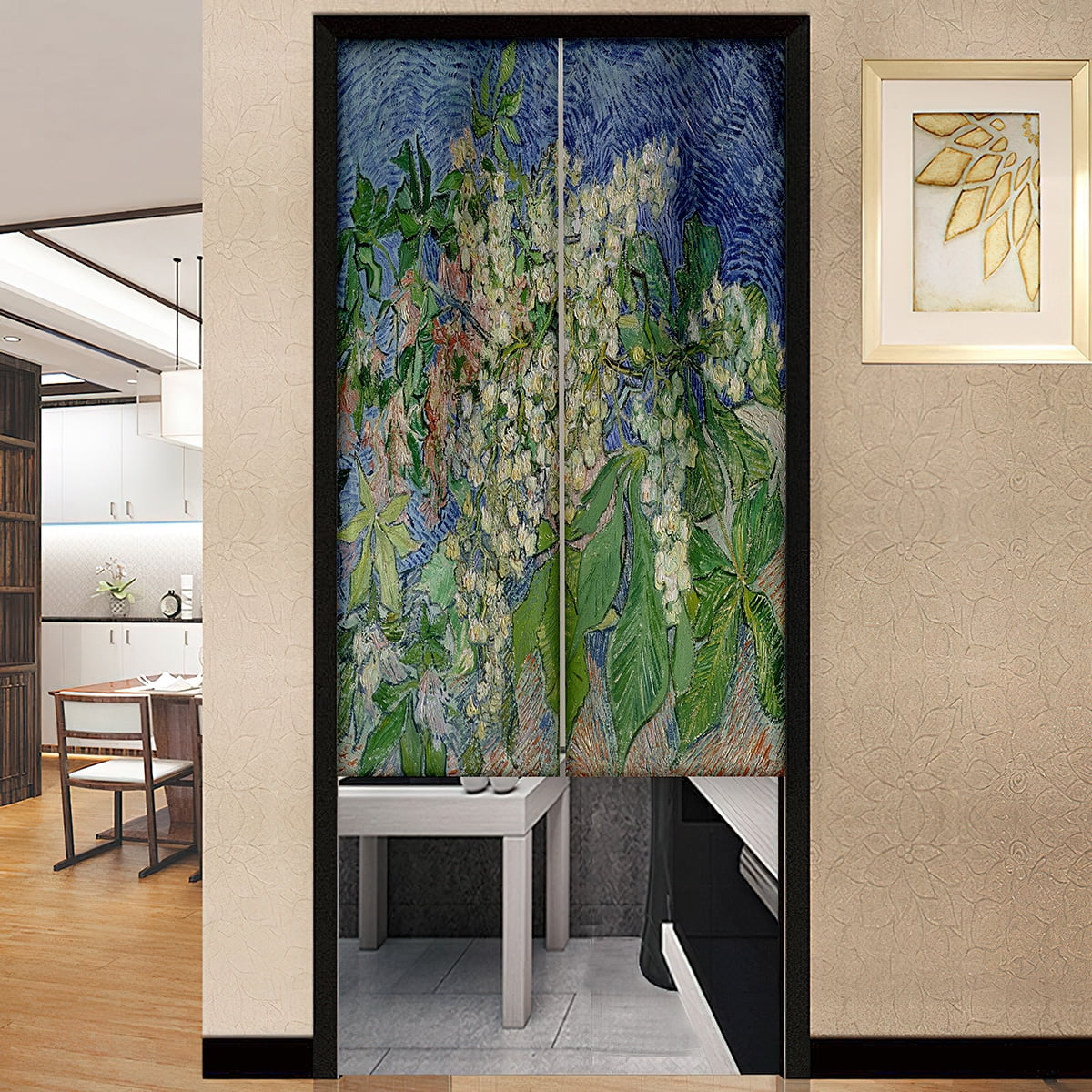Abstract Oil Painting Door Curtains Nordic Partition Noren Hanging Half ...
