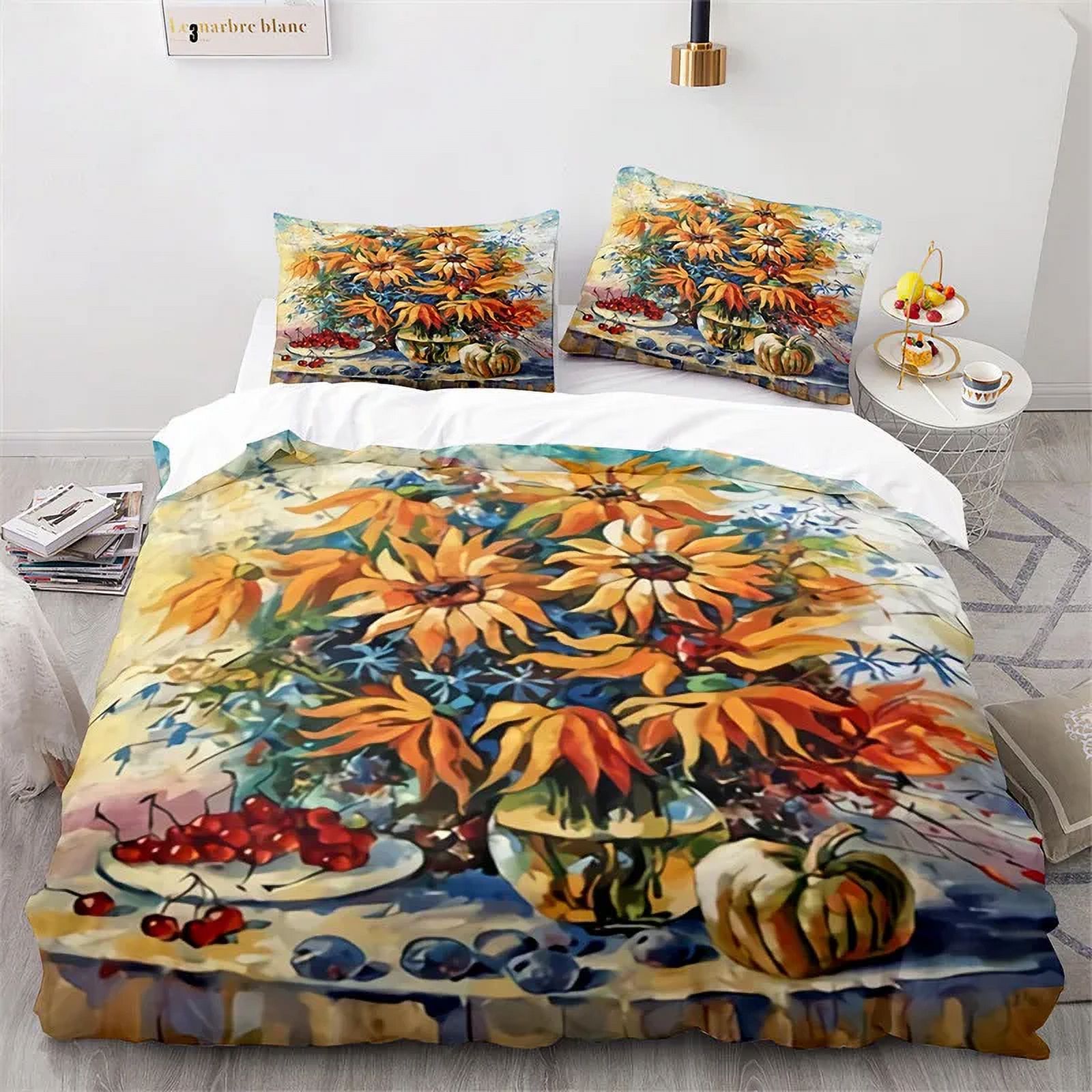 Abstract Oil Painting Duvet Cover Microfiber Geometric Bedding Set ...