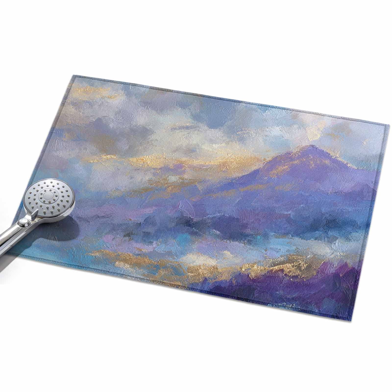 Abstract Oil Painting Entryway Rug 2x3ft Washable Non Slip Bathroom Rug ...