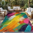Abstract Oil Painting Indoor Outdoor Rugs 5x8 Ft, Rainbow Pigment Art ...