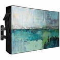 Abstract Oil Painting Outdoor TV Cover 52 to 55 inch Watercolor Green ...