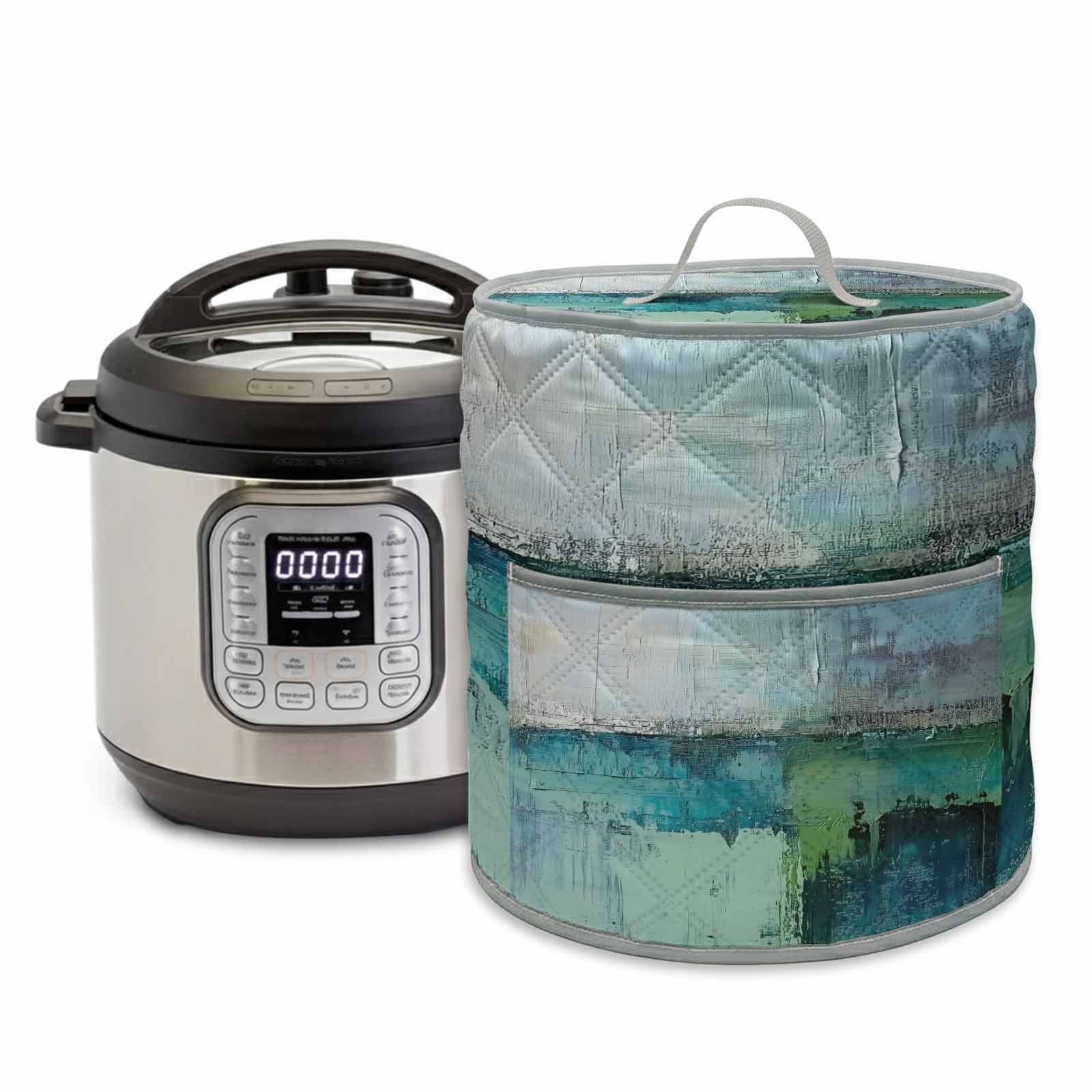 Abstract Oil Painting Pressure Cooker Cover Watercolor Green Decoration ...