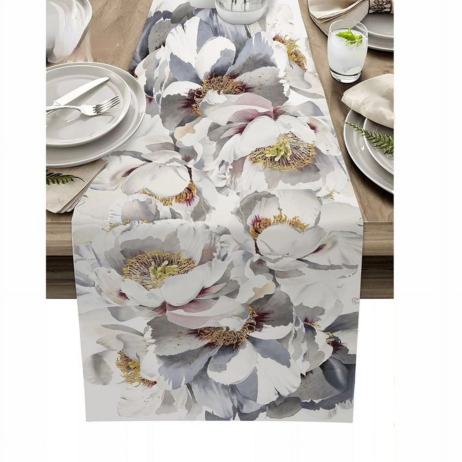 Abstract Oil Painting Printing Table Runner Home Wedding r Table Flag ...