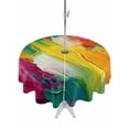 Abstract Oil Painting Round Outdoor Tablecloth with Umbrella Hole ...