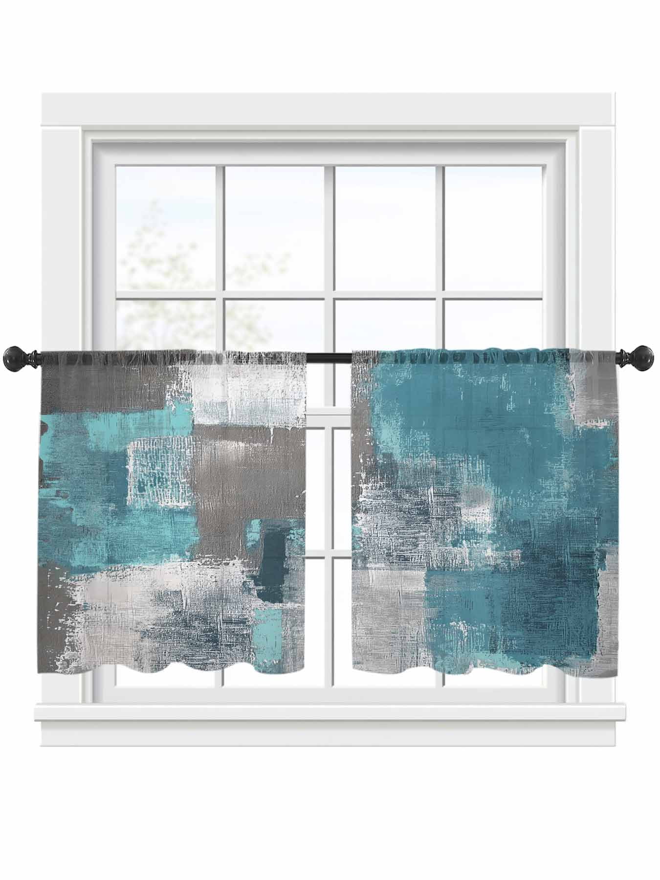 Abstract Oil Painting Sheer Curtains for Living Room Bedroom, Light ...