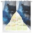 Abstract Oil Painting Sheer Curtains Swag Valances for Windows Blue ...