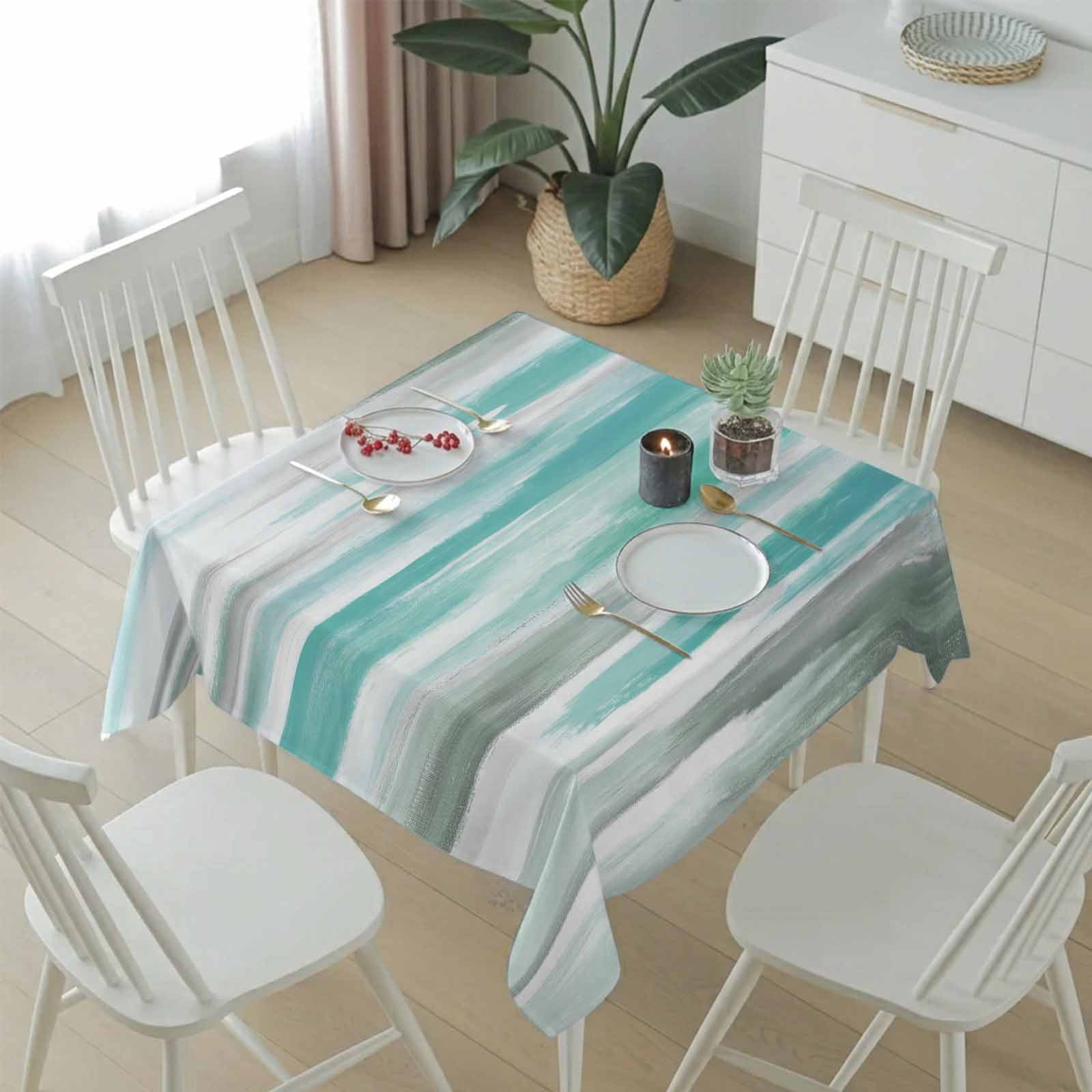 Abstract Oil Painting Striped Table Cloth 60x60in, Waterproof Square ...
