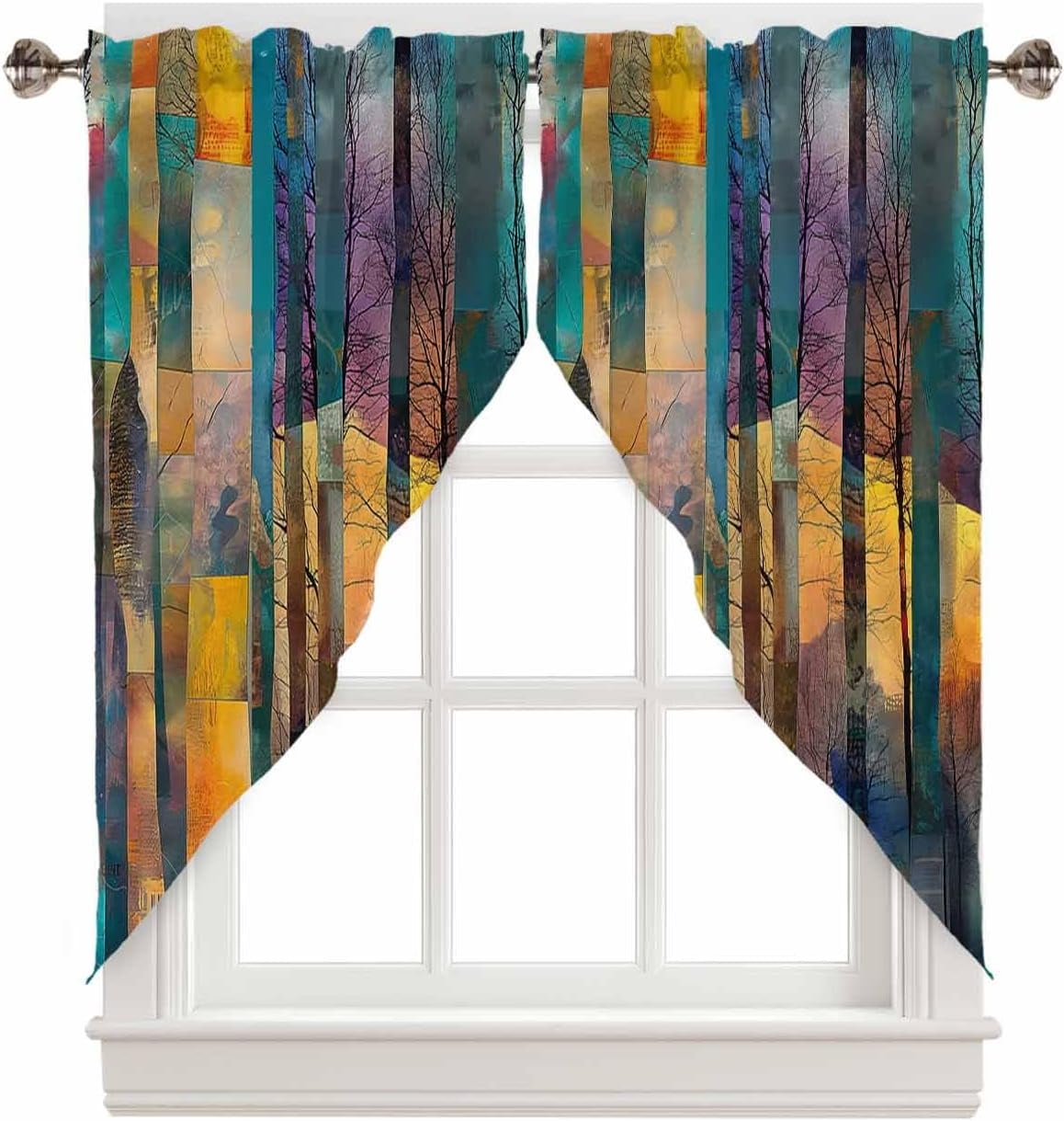 Abstract Oil Painting Swag Curtains For Living Room/bedroom Modern ...