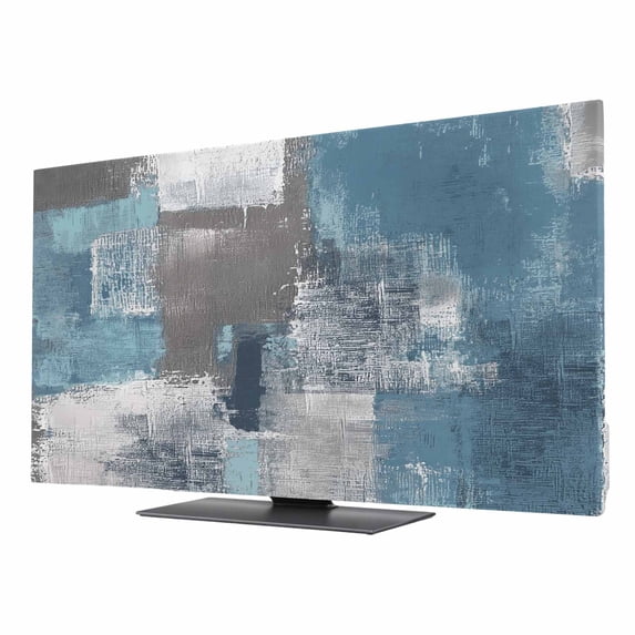Abstract Oil Painting TV Dust Cover 50 Inch, Square Blue Smear Computer ...