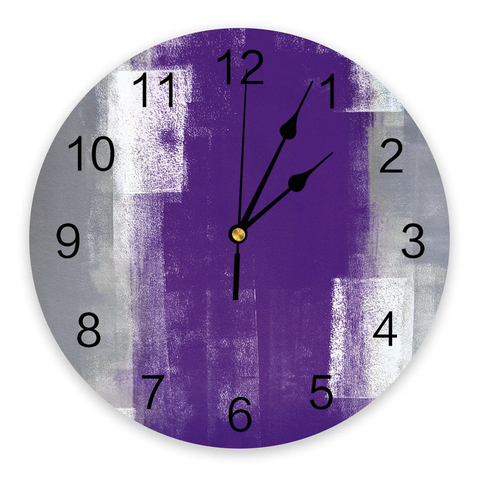 Abstract Oil Painting Texture Purple Wall Clock Modern Design Living ...