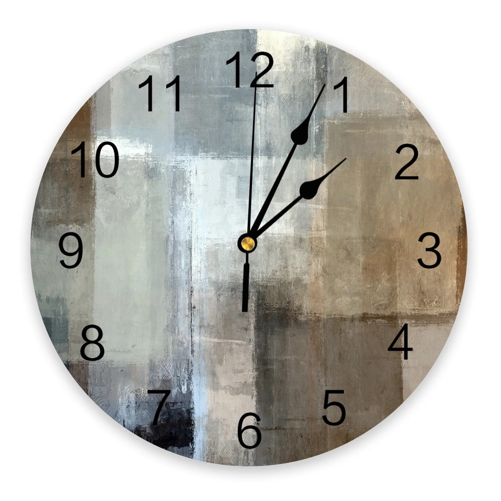 Abstract Oil Painting Texture Wall Clock Large Modern Kitchen Dinning ...