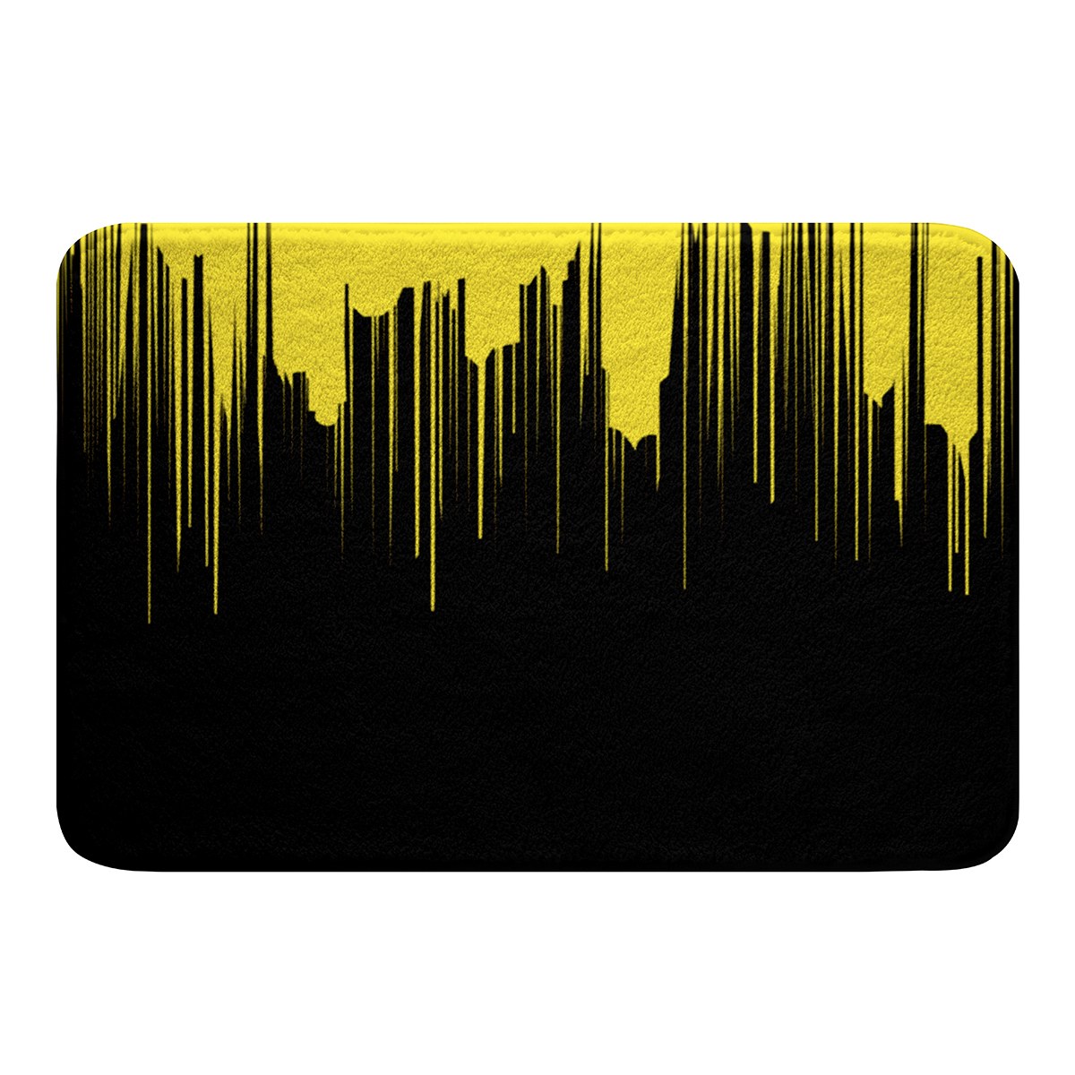 Abstract Ombre Bath Mat Teens SulYellow and Black Area Rug 16"x24 ...