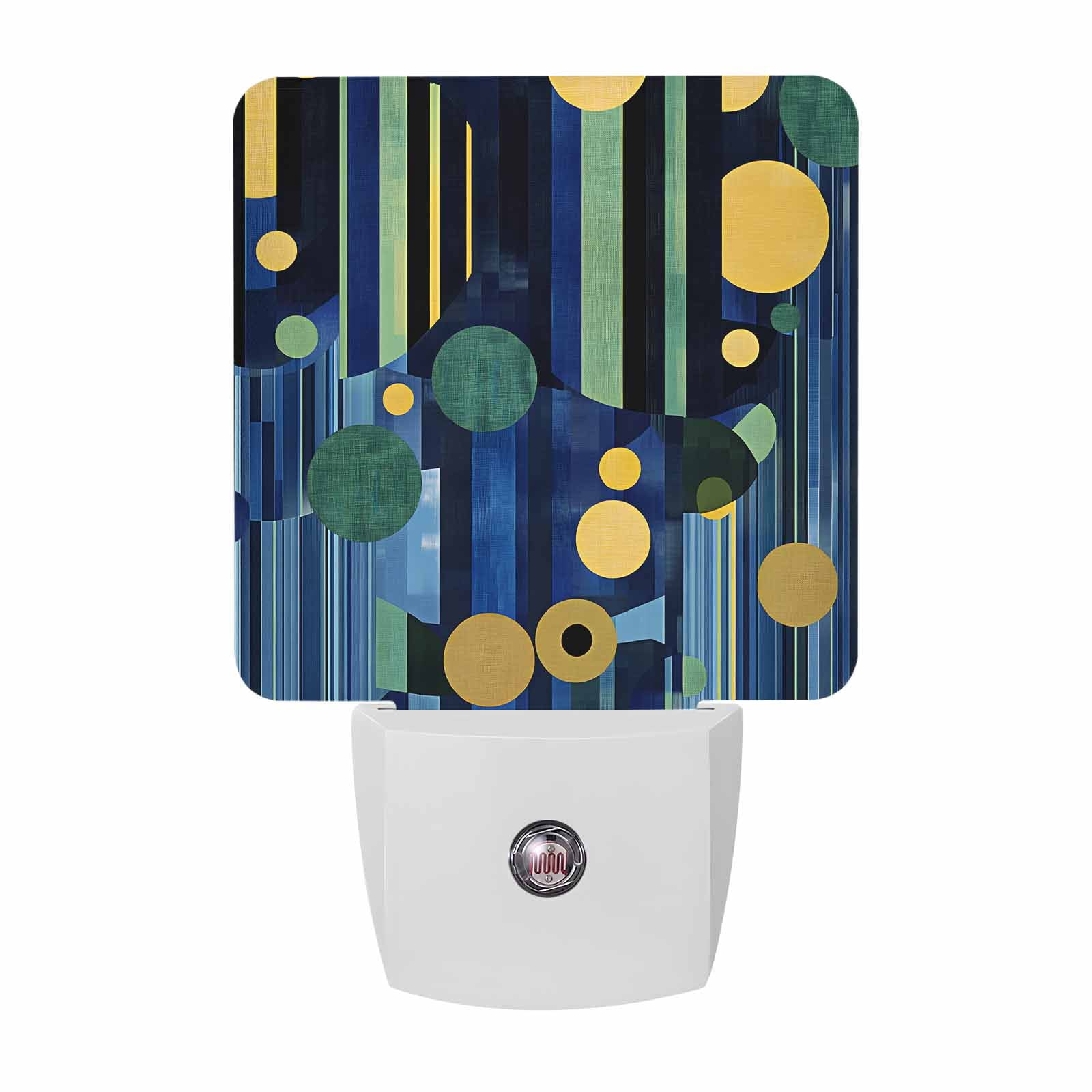 Abstract Ombre Blue Green Yellow Dots Geometric Plug-in LED Night ...