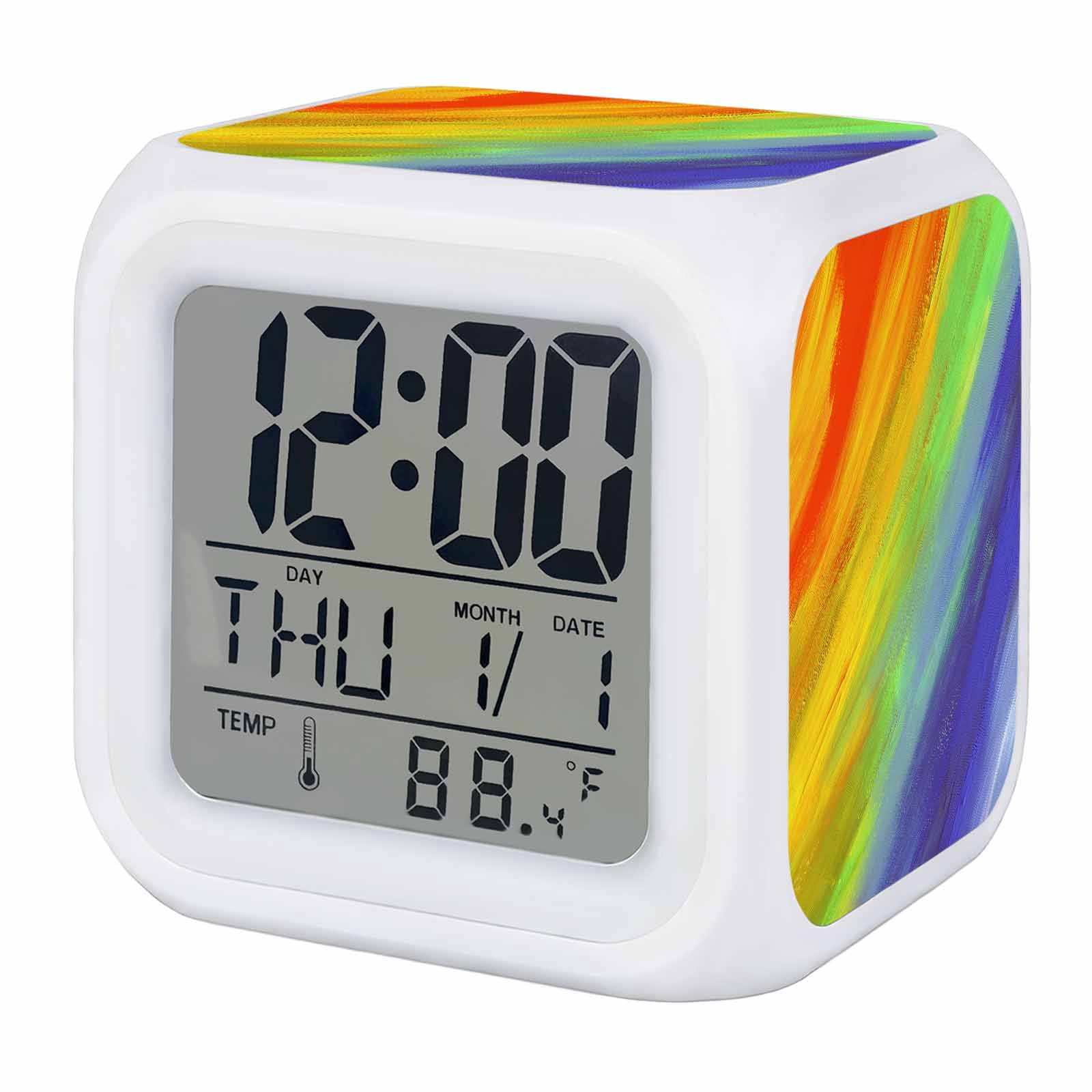 Abstract Ombre Colored Digital Alarm Clock for Bedrooms,Smart LED Alarm ...