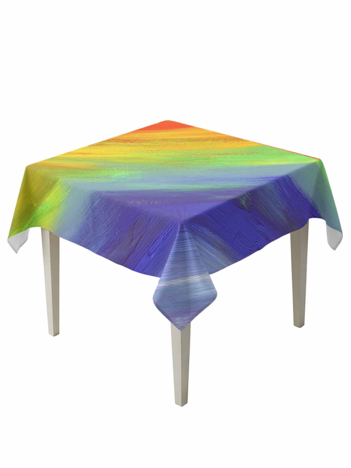 Abstract Ombre Colored Table Cloth, Rainbow Watercolor Painting Art ...