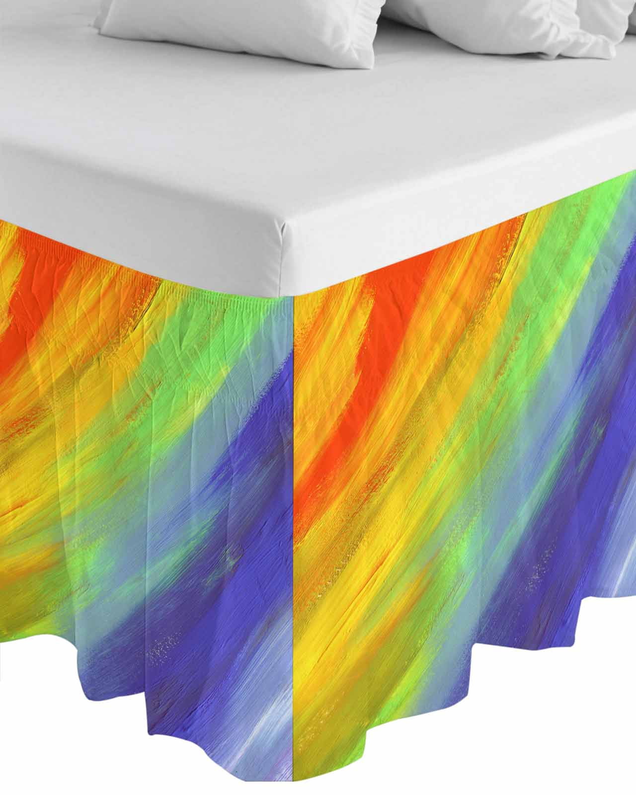 Abstract Ombre Colored,Wrap Around Bed Skirts for California King Bed ...
